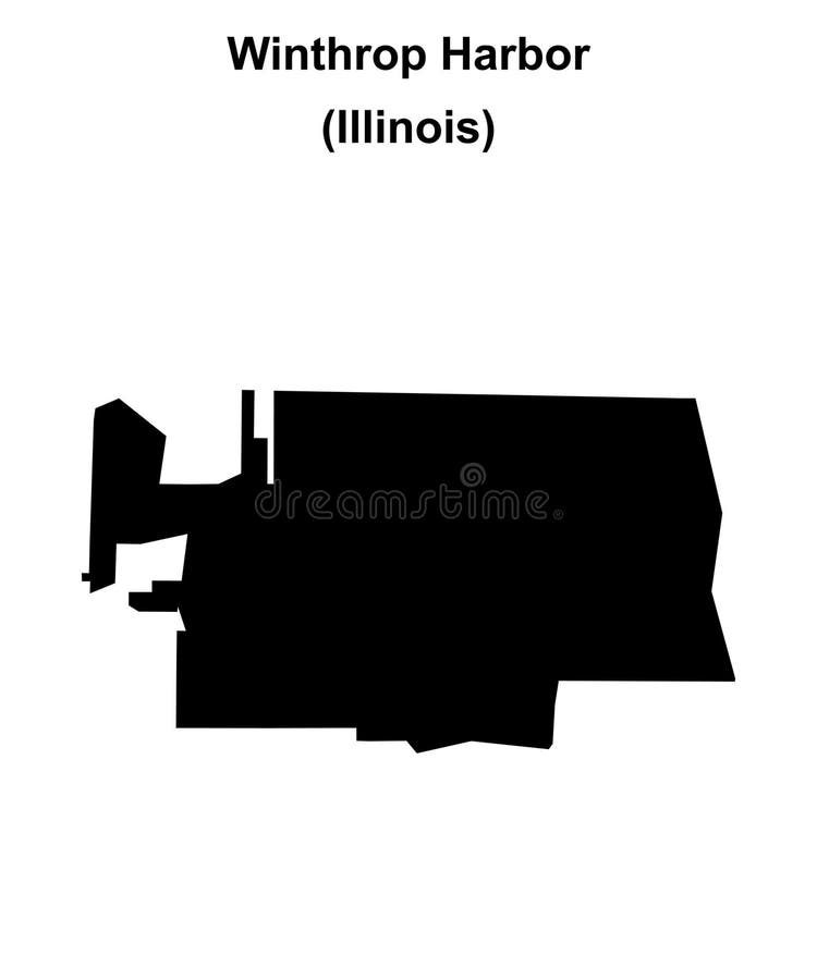 Winthrop Harbor Outline Map Stock Vector - Illustration of border ...