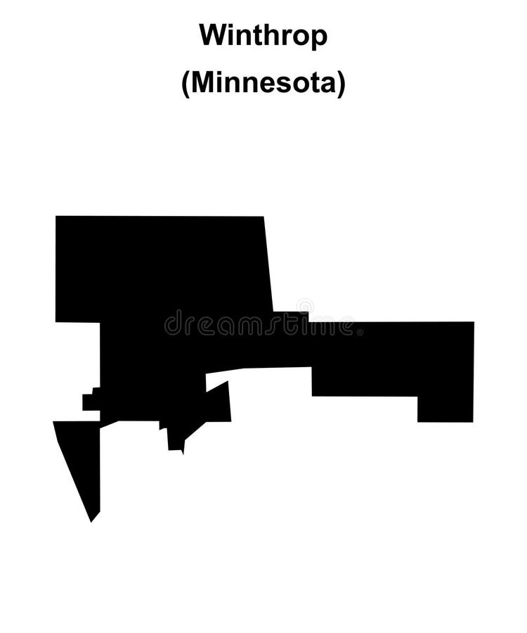 Winthrop outline map stock illustration. Illustration of boundaries ...