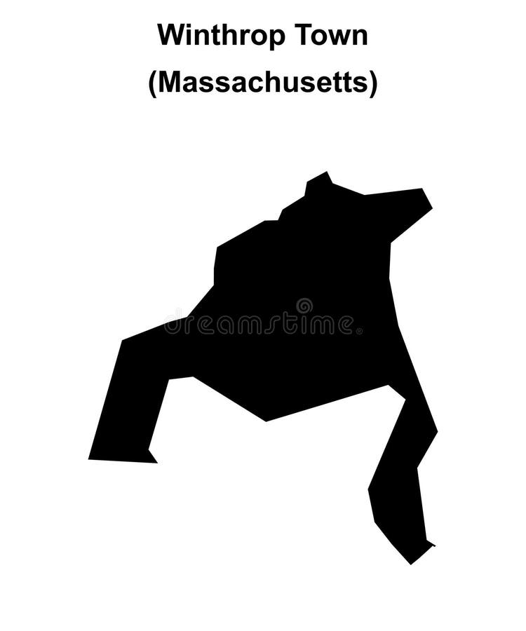 Winthrop Town outline map stock illustration. Illustration of template ...