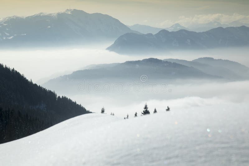 Wintr Scene, Amazing Mountain View, Space for Your Text Stock Photo ...
