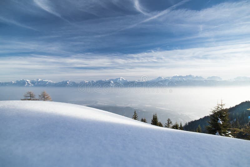 Wintr Scene, Amazing Mountain View, Space for Your Text Stock Photo ...