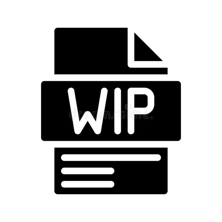 Wip Glyph Icon. File Document Icon is an Abbreviation for Work in ...
