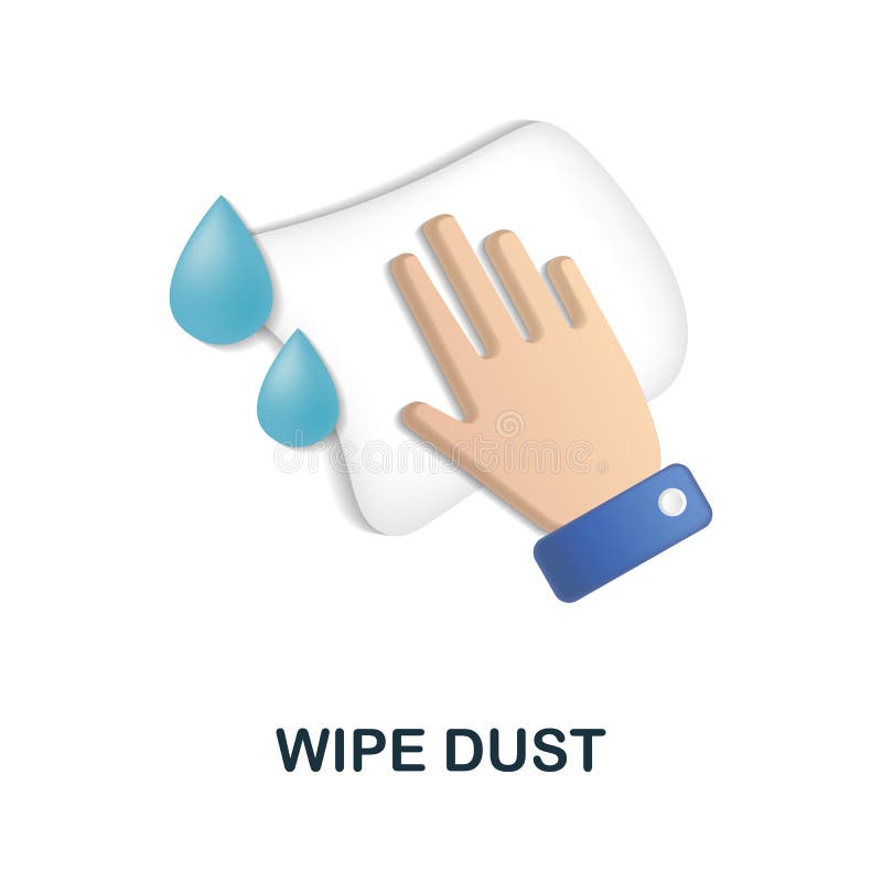 Wipe Dust Icon. 3d Illustration from Cleaning Collection Stock ...