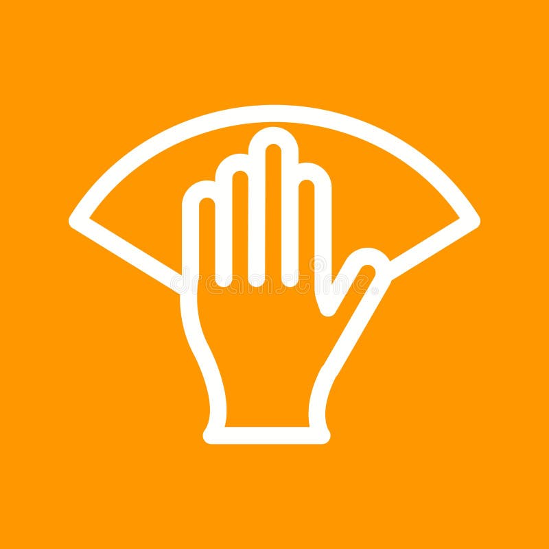 Hand with Wipe Icon, Home Cleaning Symbol Stock Vector - Illustration ...