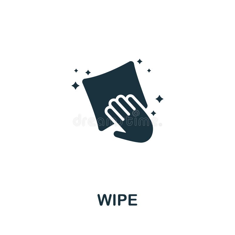 Wipe Icon. Monochrome Simple Line Housekeeping Icon for Templates, Web ...