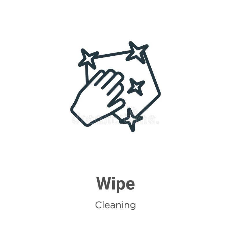 Wipe Outline Vector Icon Thin Line Black Wipe Icon, Flat Vector Simple ...