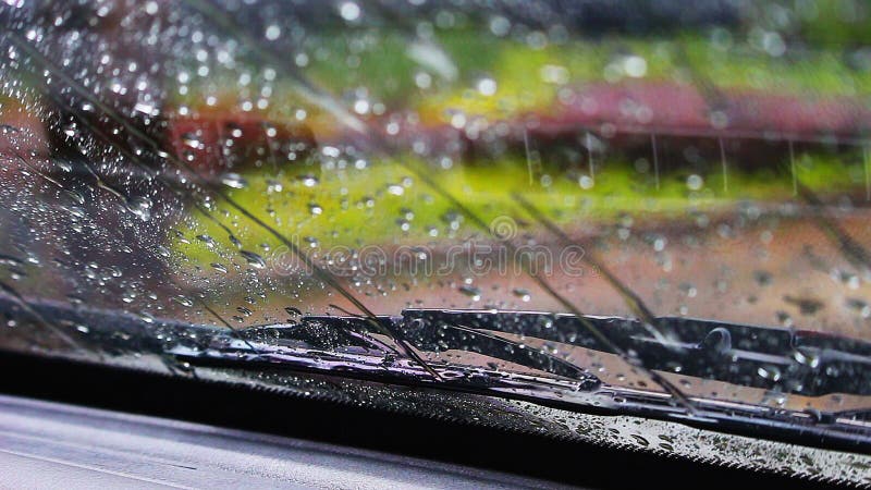 Wipe the Rain on the Windshield Stock Image - Image of auto, street ...
