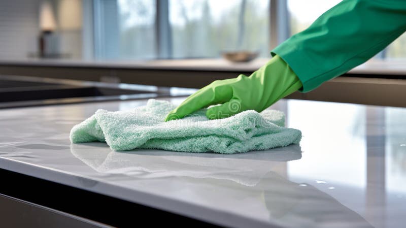 Wipe the Table from Dust Cleaning the Kitchen Generative Ai Stock ...