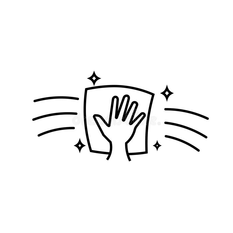 Wipe table line icon. stock vector. Illustration of napkin - 299622918