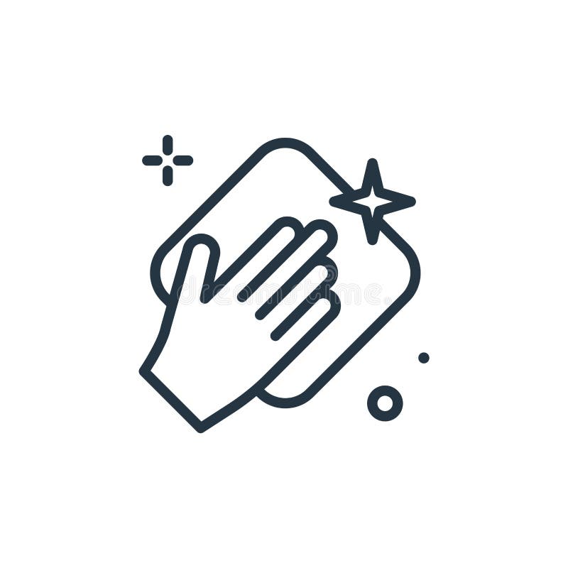 Wipe Vector Icon Isolated on White Background. Outline, Thin Line Wipe ...