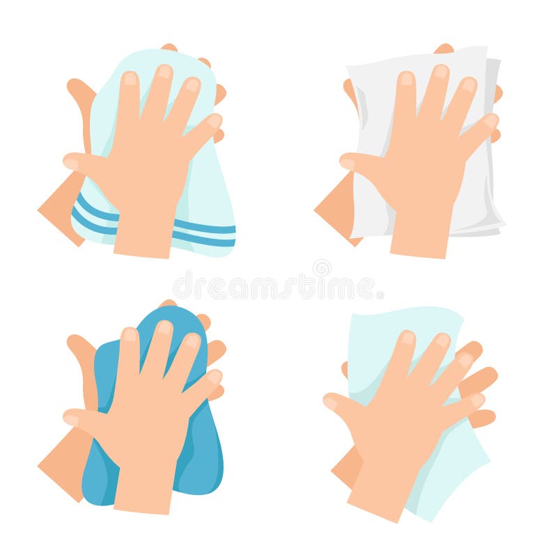 Wipe Your Hands with a Towel Stock Vector - Illustration of clean, baby ...