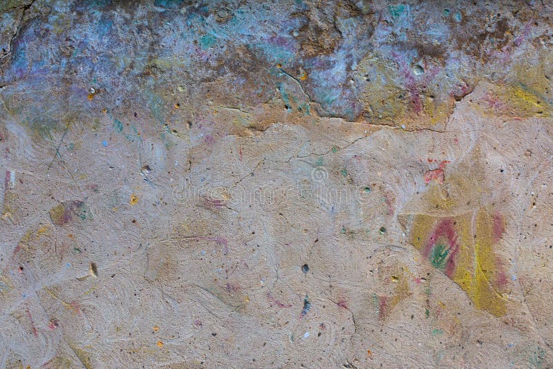 Wiped Graffity Wall Background Stock Image - Image of orange ...