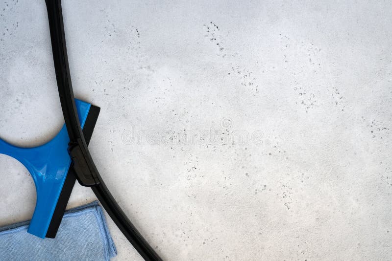 Wiper Blade, Glass Scraper and Microfiber Cloth Stock Photo - Image of ...