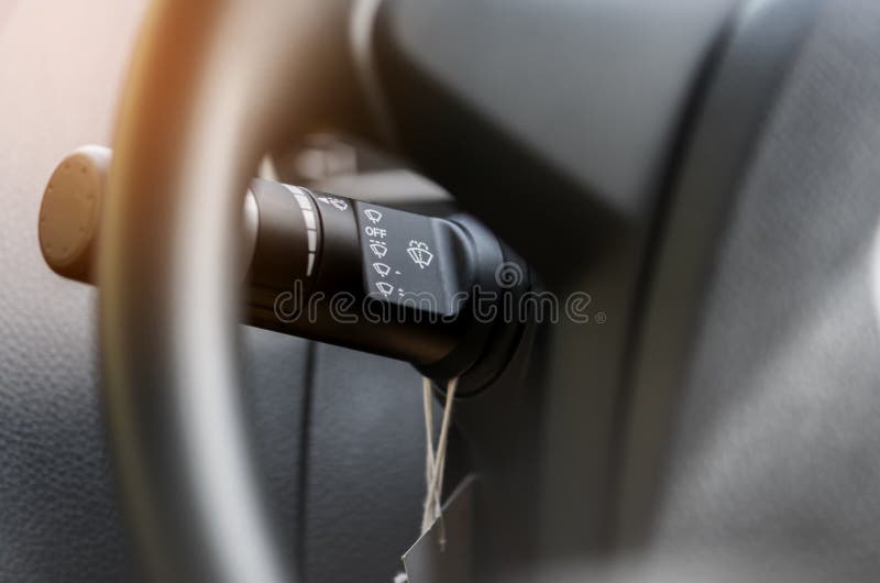 Wiper Speed Control Stick Behind Steering Wheel Stock Image - Image of ...