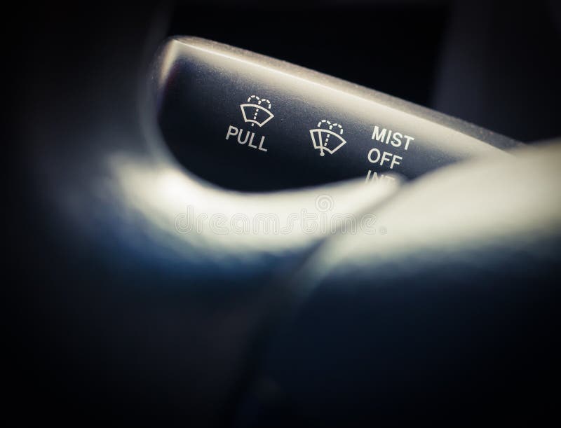 Car Wipers Control Buttons. Adjustable Wiper Blade In Driver Place ...