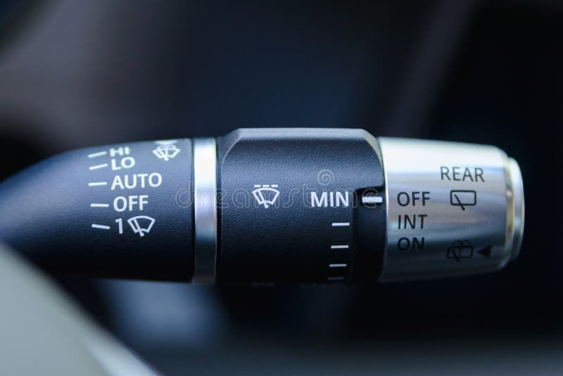 Wipers Control. Modern Car Interior Detail. Adjusting Speed of Screen ...