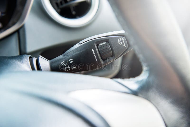 Wipers Control on-off Speed of Screen Wipers Incar Stock Image - Image ...