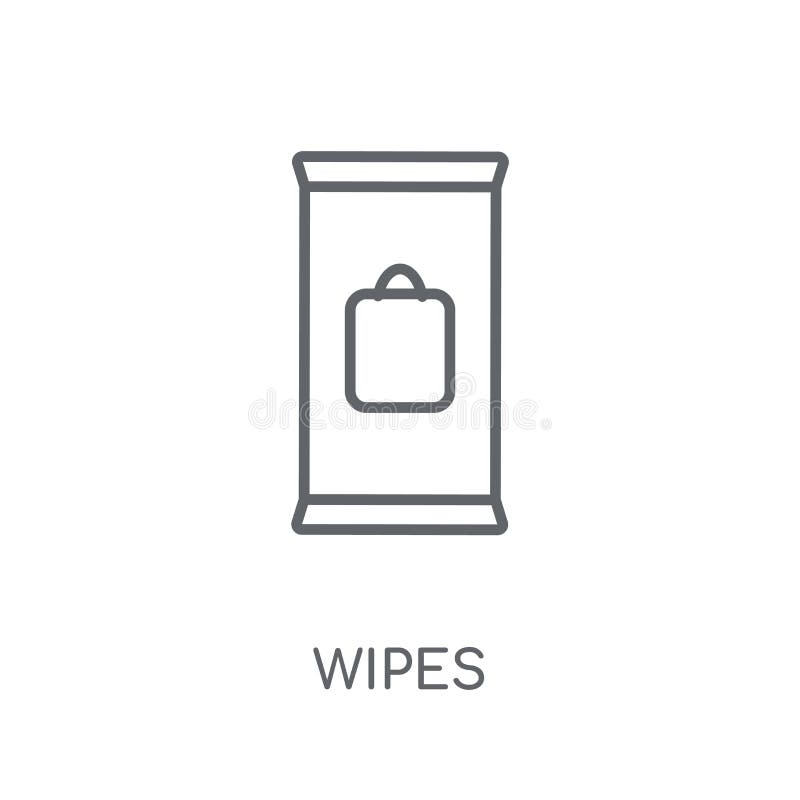 Wet wipes linear icon stock illustration. Illustration of disinfectant ...
