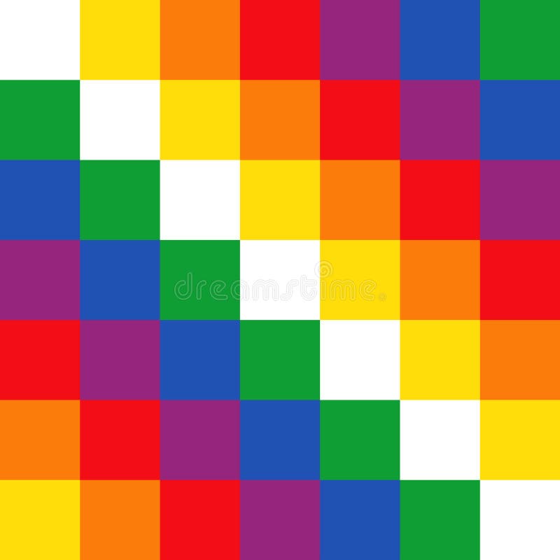 Wiphala - flag of Bolivia stock illustration. Illustration of symbol ...