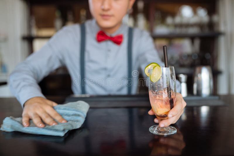 Wiping a counter stock photo. Image of working, cloth - 53464978