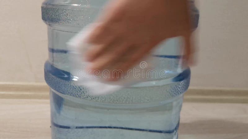 Wiping Down Surface of Bottle Stock Footage - Video of disease, drink ...