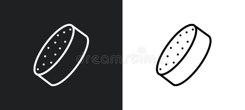 Wiping Sponge Tool Outline Icon in White and Black Colors. Wiping ...