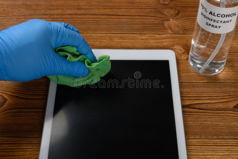 Wiping Tablet with 75 Percent Alcohol Disinfectant Liquid Stock Photo ...