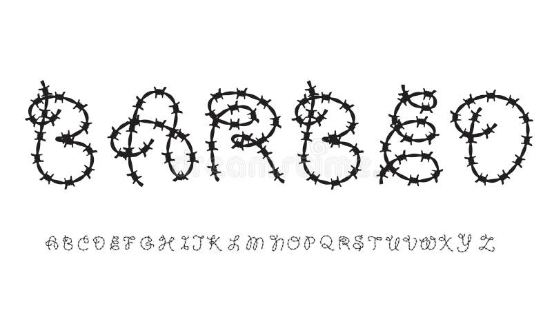 Barb Wire Letters Stock Illustrations – 9 Barb Wire Letters Stock ...