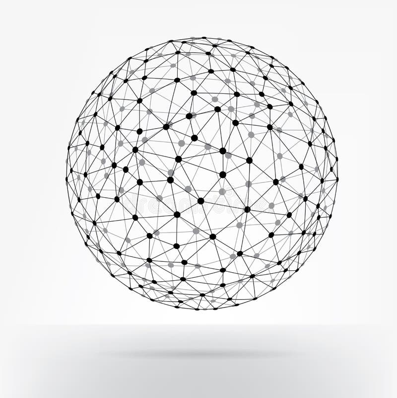 Geometric wire mesh sphere stock vector. Illustration of line - 66581455