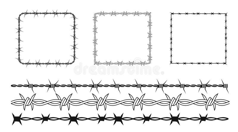 Wire and Barbed Frame: Various Square and Line Configurations for ...