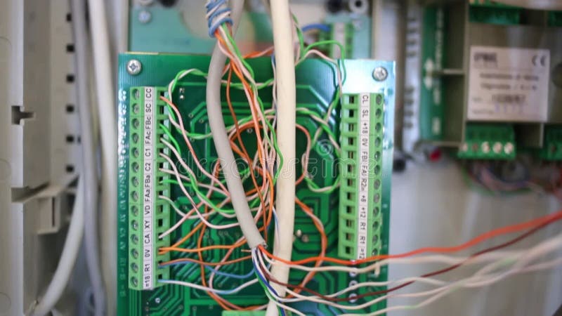 Wire-board with Connected Cables Inside Stock Video - Video of contact ...