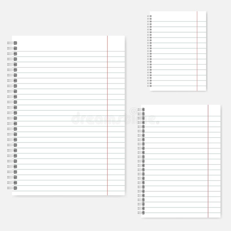 Spiral Notebook Metal Spring Stock Illustrations – 398 Spiral Notebook ...