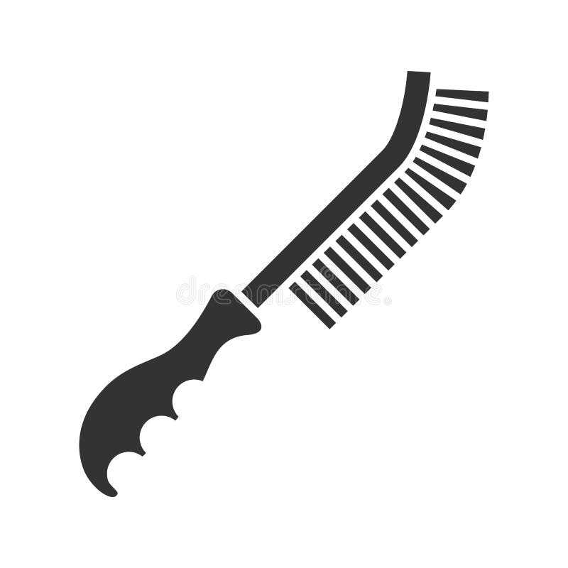 Wire brush glyph icon stock vector. Illustration of renovation - 175330836