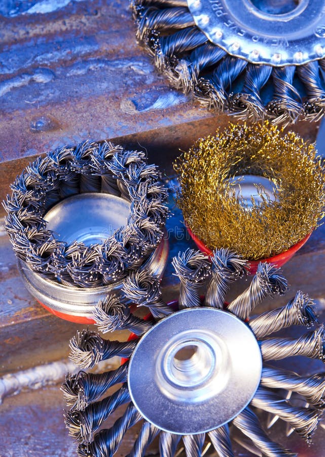 Wire Brush for Mechanical Cleaning of Metal Stock Photo - Image of tool ...