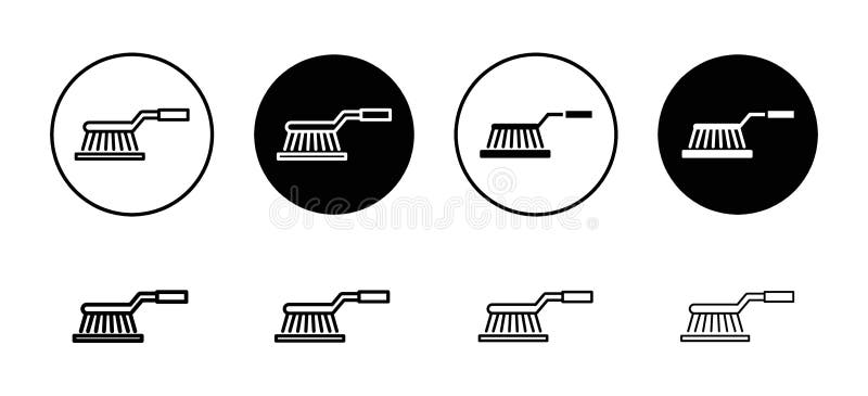 Wire Brush Vector Icon Set Collection. Wire Brush Outline Flat Icon ...