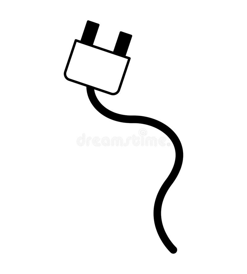 Wire Cable Energy Plug Icon Stock Illustration - Illustration of gadget ...