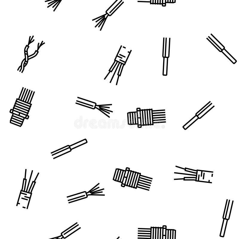 Wire Cable Technology Connection Vector Seamless Pattern Stock ...