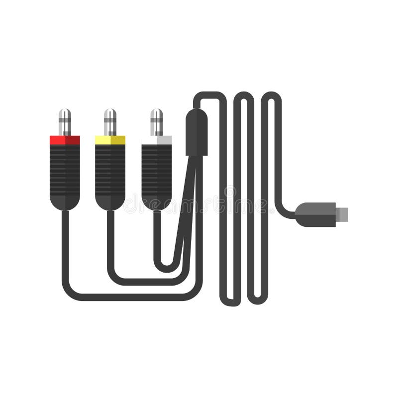 Wire Cables Flat Collection Isolated on White. Vector Illustration ...