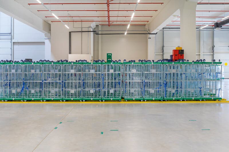 Wire Carts Warehouse stock photo. Image of cargo, shipping - 196525040