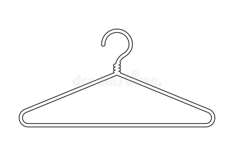 Wire Coat Hanger Outline Vector Stock Vector - Illustration of empty ...