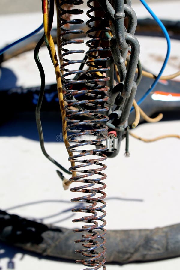 Wire , Coil and Chain Metal Art Sculpture Stock Photo - Image of ...