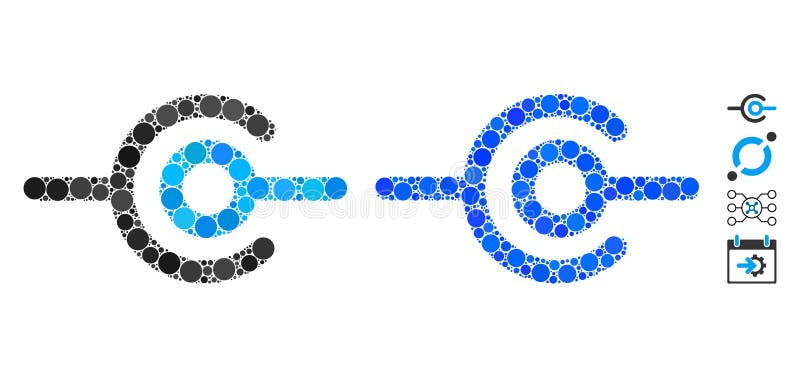 Wire Connection Composition Icon of Round Dots Stock Illustration ...