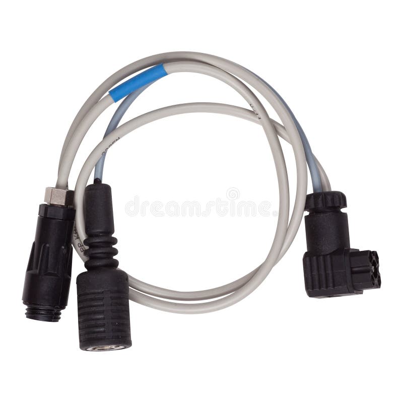Wire with Connectors for Industrial Pump Isolated on White Stock Image ...
