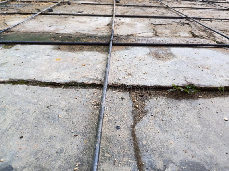Wire Construction for Cement Cast Supports Stock Image - Image of floor ...
