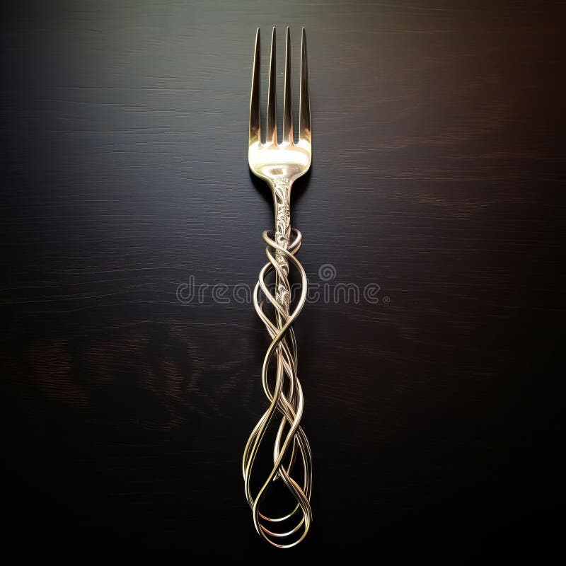 Wire-crafted Fork with Elegant Twisted Metal Handle Design Stock ...