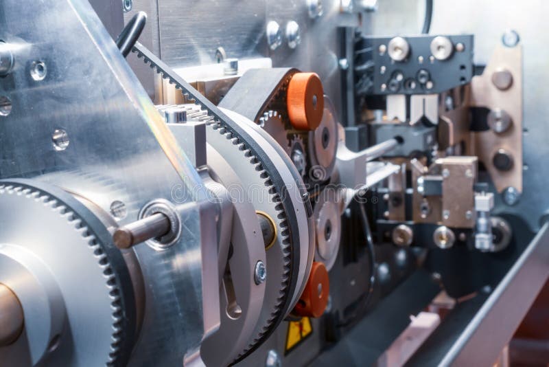 Wire cut and strip machine stock image. Image of measuring - 116692579