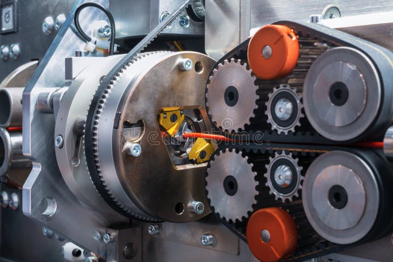 Wire cut and strip machine stock image. Image of automation - 116037415