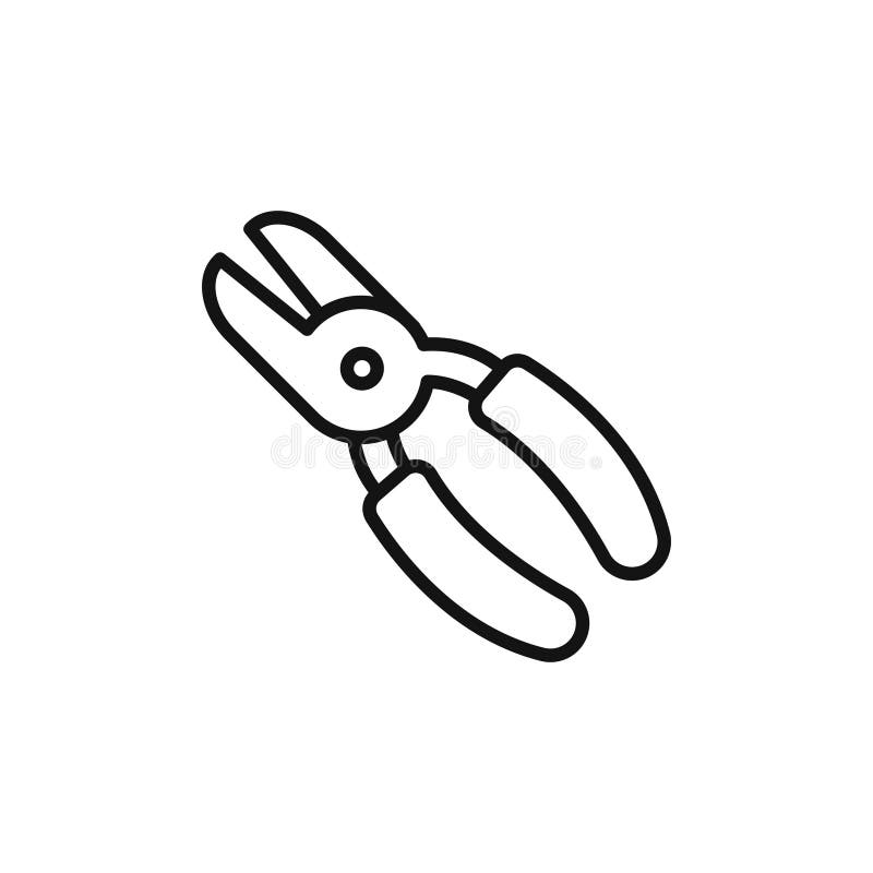 Wire Cutter Icon Symbol on White Background Stock Vector - Illustration ...