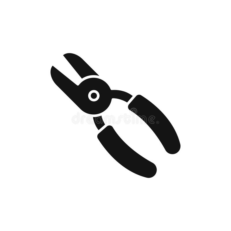 Wire Cutter Icon Symbol on White Background Stock Illustration ...