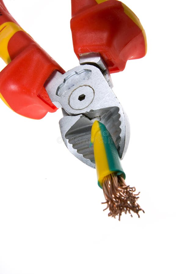 Wire cutter and wire stock image. Image of handle, work - 8980529